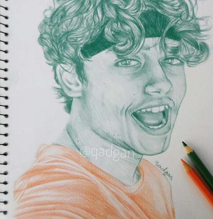 Draw beautiful sketch with two colour pencil by Noshinbukhari | Fiverr