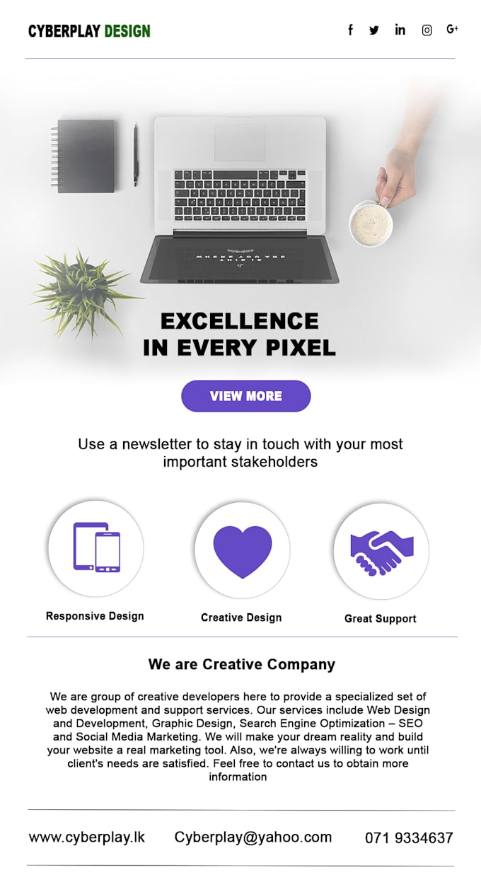 Design editable, responsive mailchimp and html newsletter template by ...