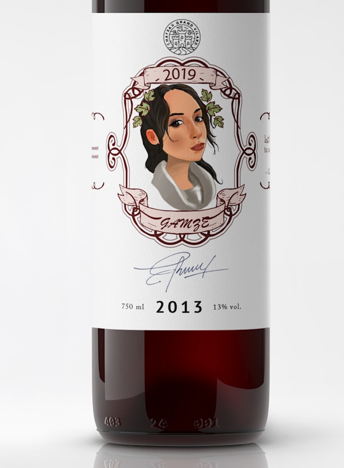 Draw your portrait for wine labels by Bestcustomgift | Fiverr