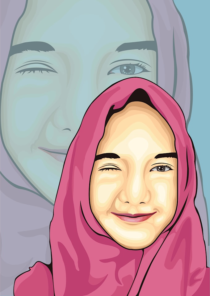 Create a nice vector self potrait illustration in 1 day by ...