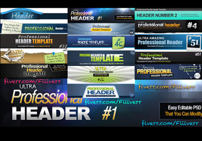 Send you 15 ultra professional and easy editable psd headers and ...