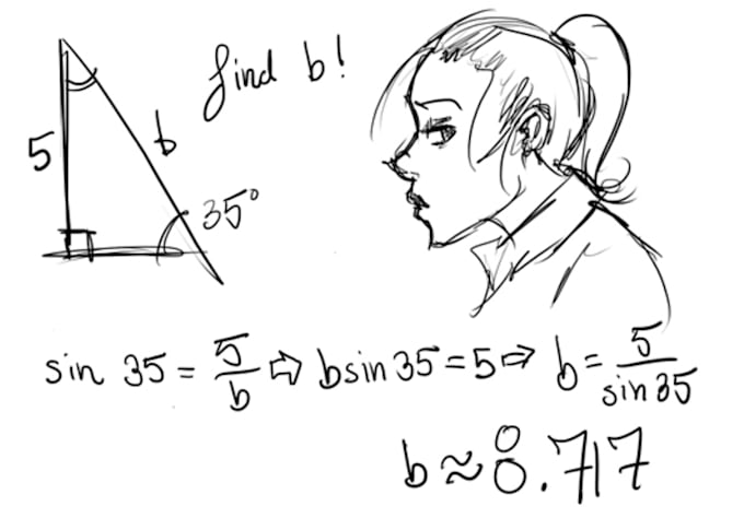 Do a math problem and draw you a cute sketch to alleviate your homework ...