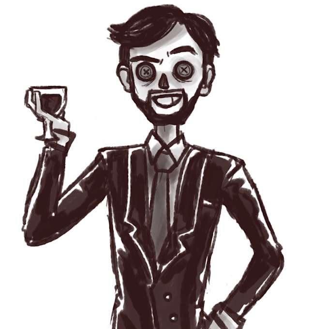 Draw your photo in unique button eye cartoon character by Skyerl | Fiverr