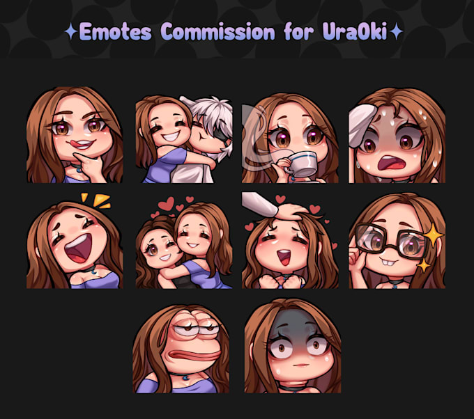 Create awesome emotes for you by Aimymoon | Fiverr