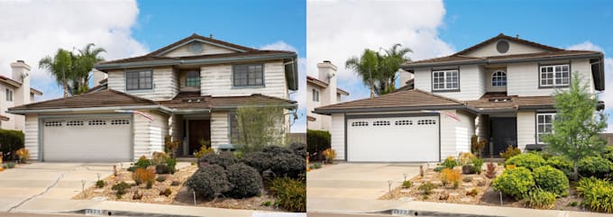 Photoshop color material edit house exterior interior photo by ...