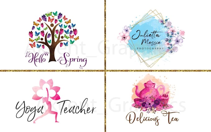 Design creative watercolor feminine and signature logo by Akcent ...