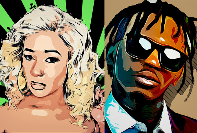 Draw high quality cartoon portrait from your photo by Bongographics ...