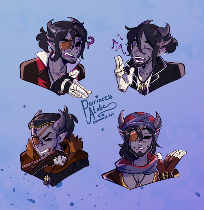 Draw a character expression board by Purrincessatobe | Fiverr