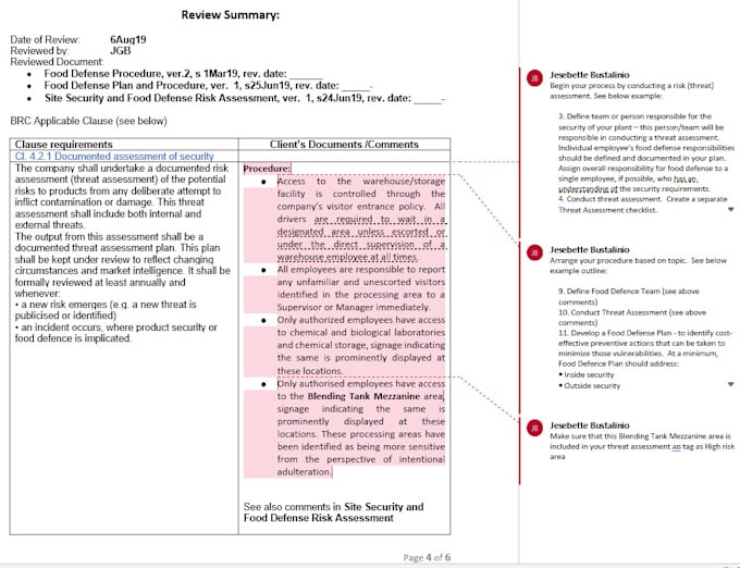 Review your food safety documents effectively by Jesseeguerrero | Fiverr