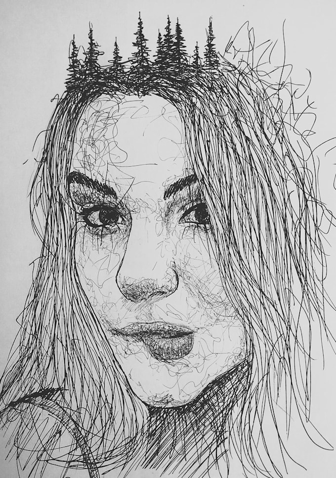Draw your unique sketch portrait in my style by Vazhacalypse | Fiverr