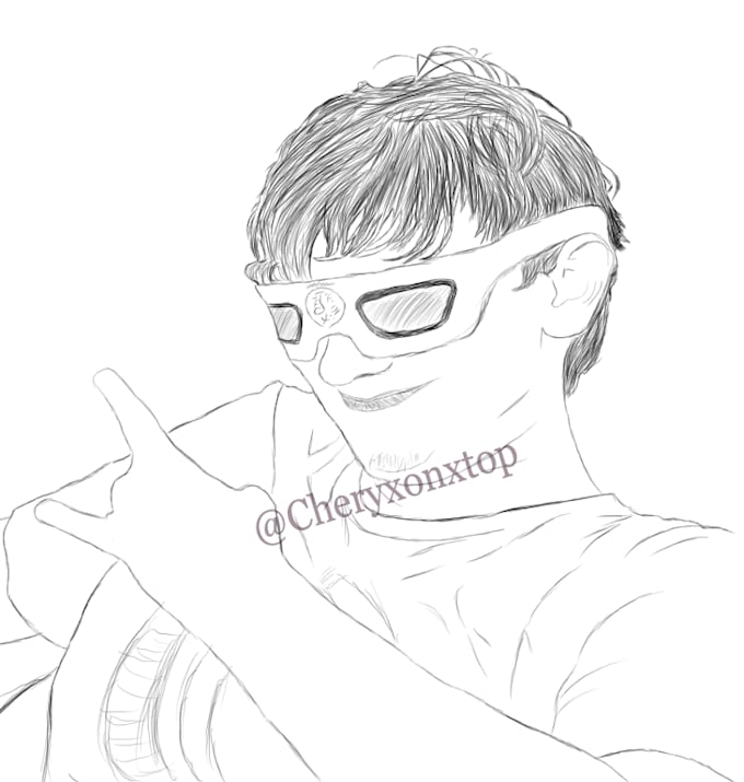 Draw a sketch of you, or someone else by Cherryxonxtop | Fiverr