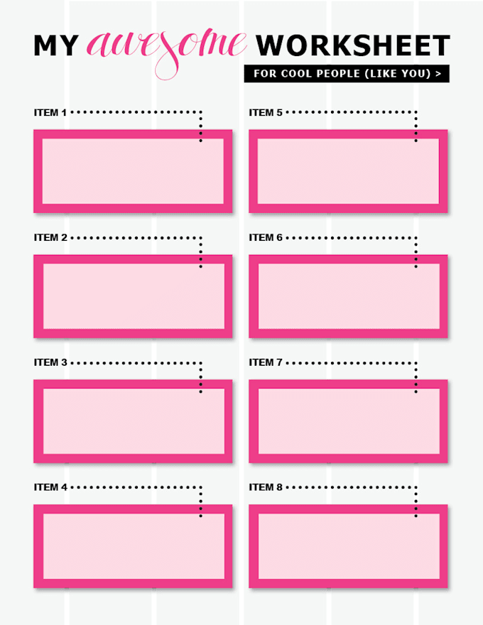 Design any kind of professional worksheet for you by Umer_shahzad | Fiverr