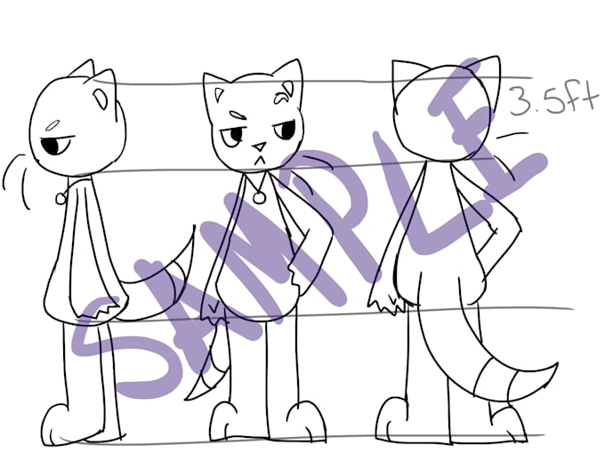 Draw a turnaround reference by Torifloopart | Fiverr