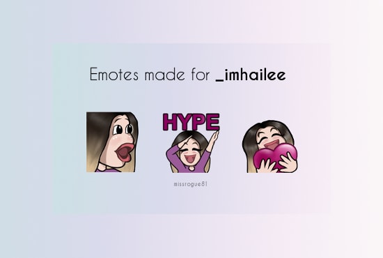 Create custom twitch emotes for you by Missrogue81 | Fiverr