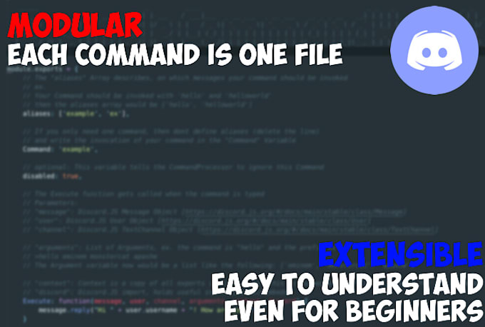 Create a modular extensible discord bot by Chatn0ir | Fiverr