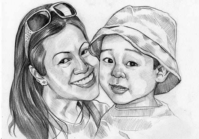 Draw for you a pencil shade cartoon caricature in my style by ...