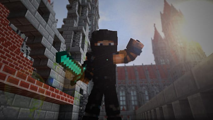 Make an 3d minecraft cover photo or desktop wallpaper by Slymeee | Fiverr