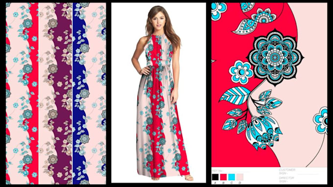 Design and illustrate textile garment patterns for you by Arttolive ...