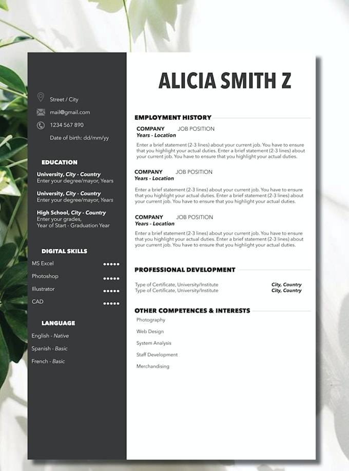 Design a professional cv layout by Mfdsign | Fiverr