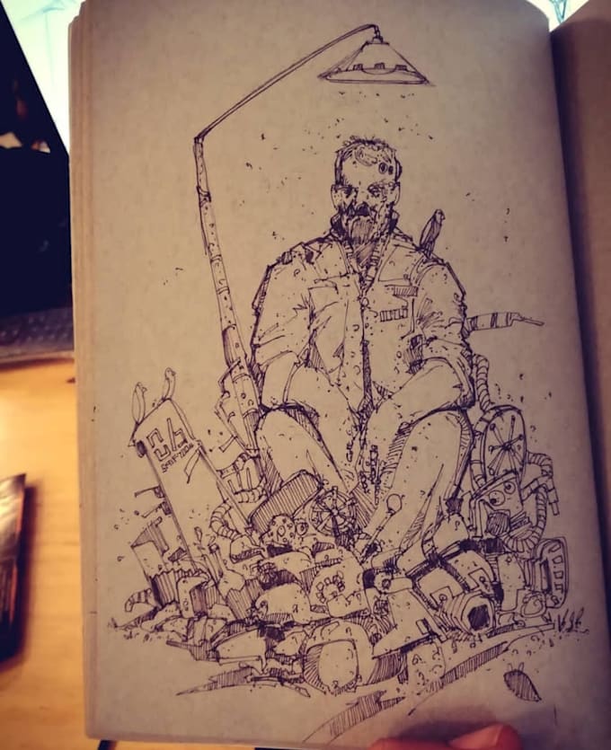 Draw concept sketch using ink pen by Maham_ch | Fiverr