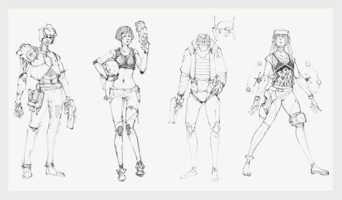 Draw a sketch concept of your cyberpunk character by Nimkey | Fiverr