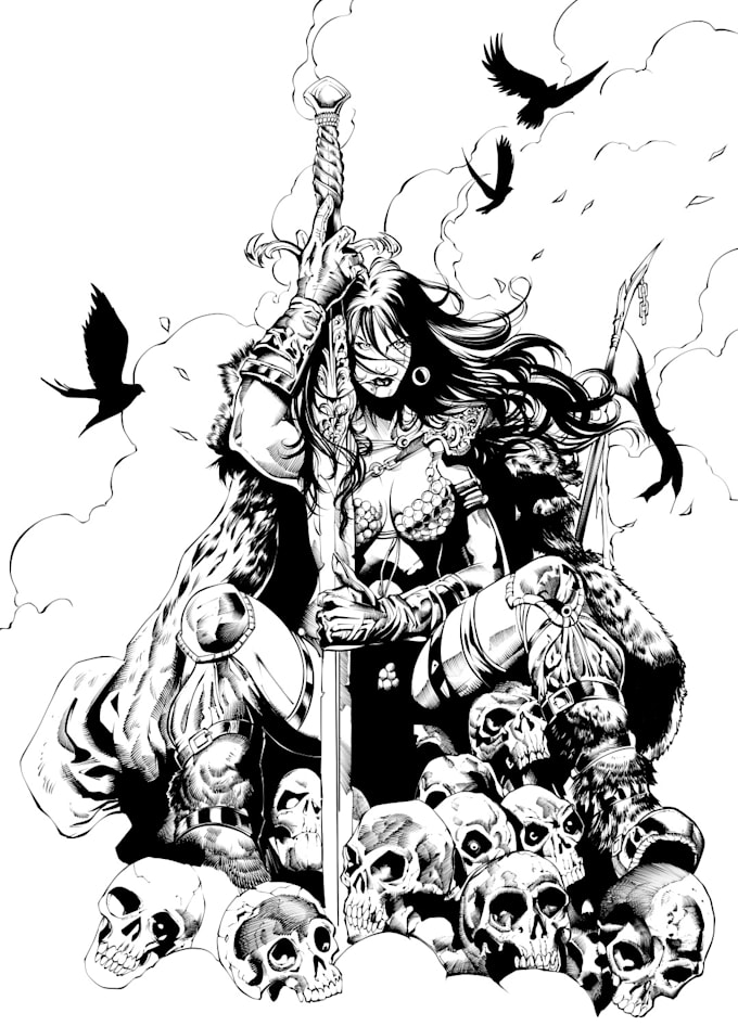 Do professional comic inking dc marvel style by Mosmarth | Fiverr