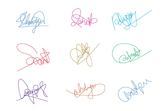 Digital signature vectorize hand drawn handwriting signature logo ...