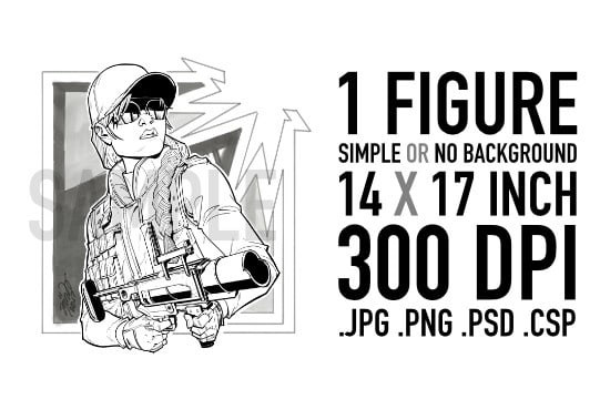 Draw half body character in comic book style by Ajinda | Fiverr