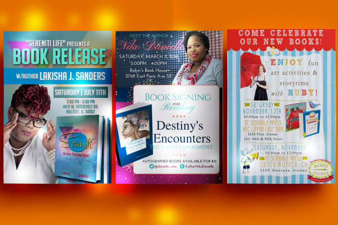 Book launching, book signing, and book cover poster or flyer by Ars944 ...