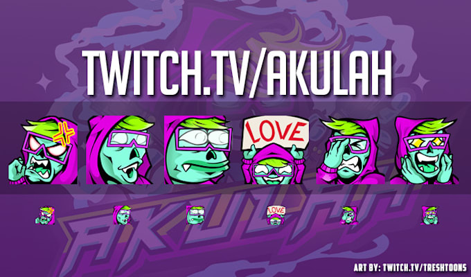 Draw custom, unique, twitch or mixer emotes by Treshtoons | Fiverr