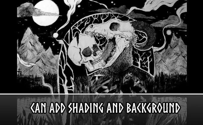 Create a dark ink drawing by Kryptghoulart | Fiverr