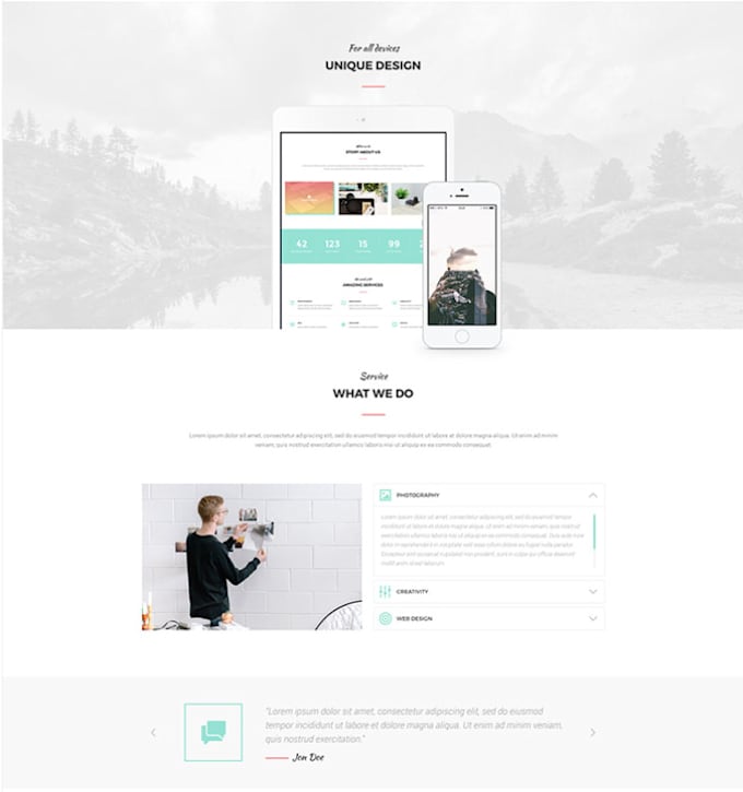 Make you a one page website html css js by Nicksl | Fiverr
