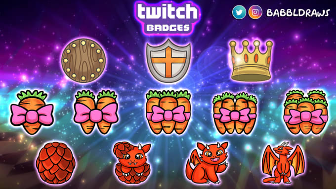 Create twitch subscriber badges for your channel by Cricaart | Fiverr Create twitch subscriber badges for your channel by Cricaart | Fiverr