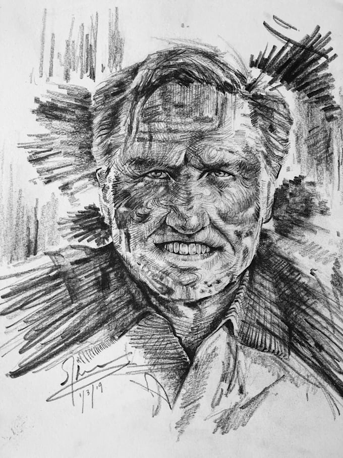 Draw a distinctive and realistic pencil portrait for you by Nehaabbrar ...