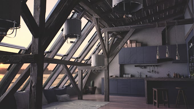 Design and render interior scenes by Theghalwash | Fiverr