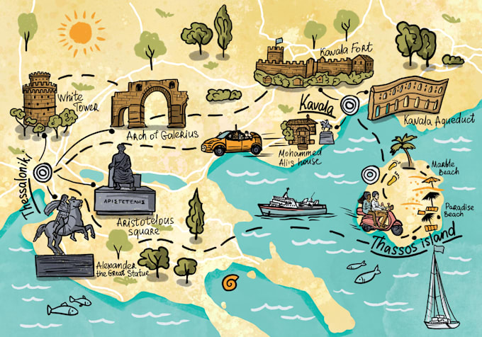 Draw a custom illustrated map of any country, city or place by ...