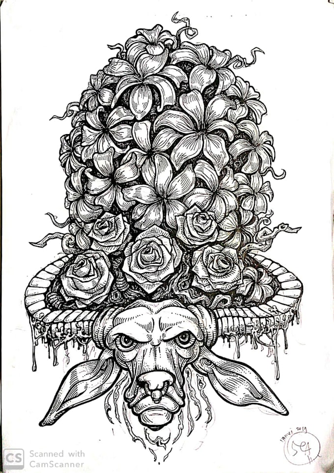 Draw a great ink sketch and illustration, pencil painting , pencil art ...