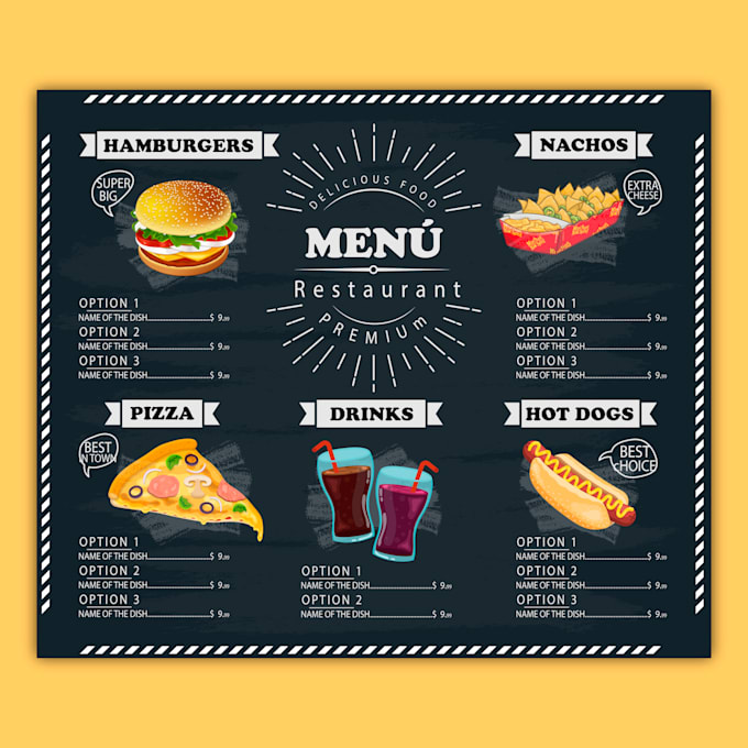 Design a top class restaurant menu by Sommit | Fiverr