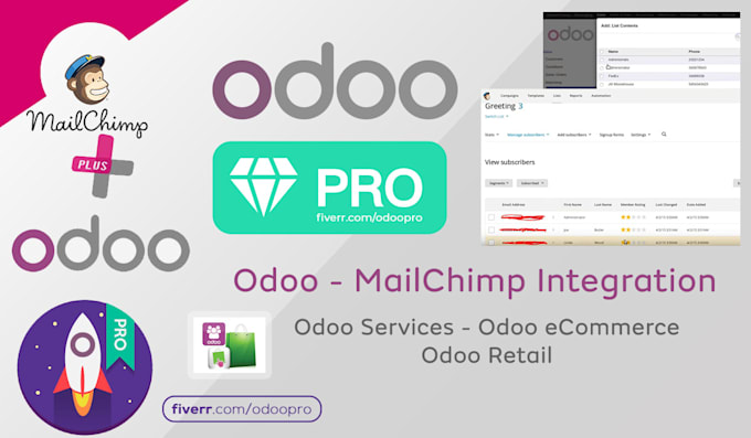 Integrate odoo with mailchimp by Odoopro | Fiverr