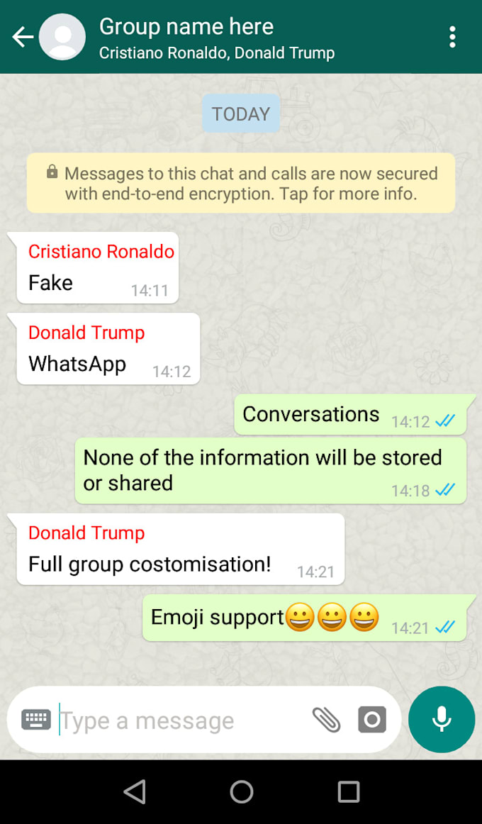 Create a fake whatsapp conversation by Mrnunes | Fiverr