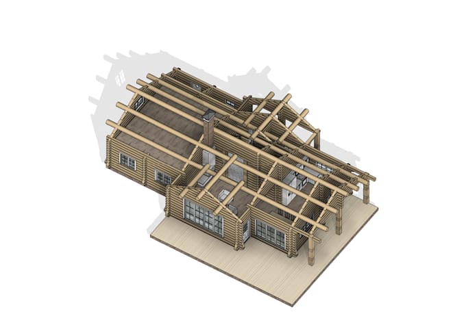 Do log house architecture modeling in revit by Tenebrio | Fiverr