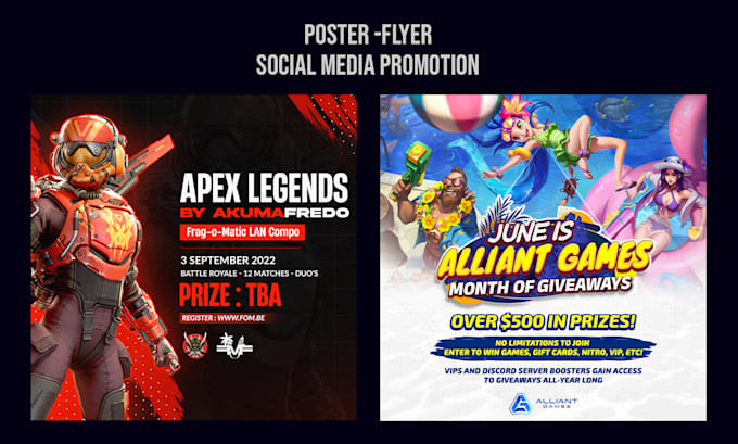 Design professional posters, flyers, and brochures for gaming esports ...