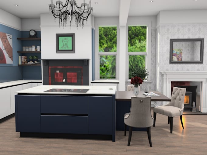 Professionally design kitchens and interiors by Rjsigkits | Fiverr