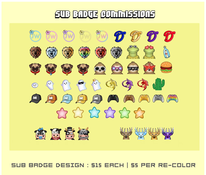 Create custom twitch emote and sub badge packages by Wildwik | Fiverr