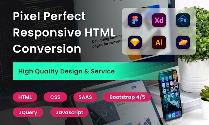 Figma, psd to pixel perfect html css javascript and bootstrap by ...