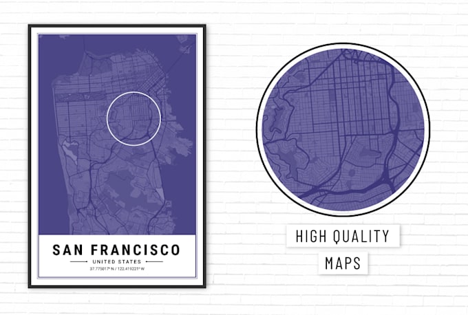 Design a custom city map, wall poster, any city, any color by ...