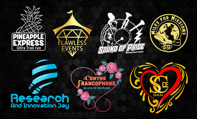 Make modern music, dj, party, band, club, sport, studio and event logo ...