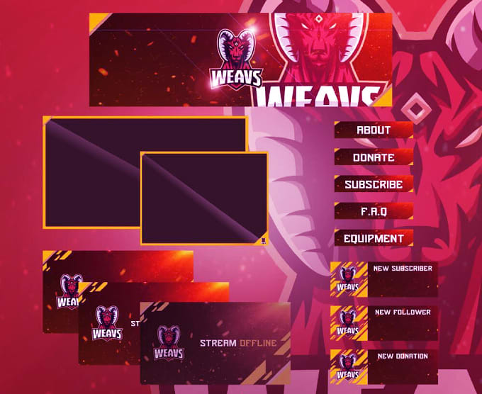 Create professional streamer logo , overlays and screens by Hellozai ...