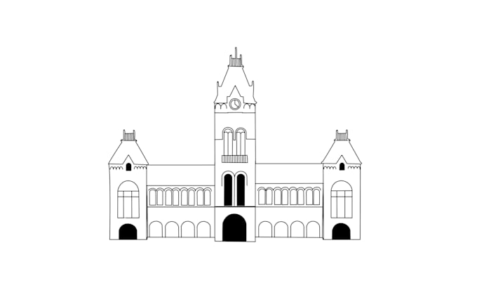 Draw detailed line art of your favorite place or building by ...