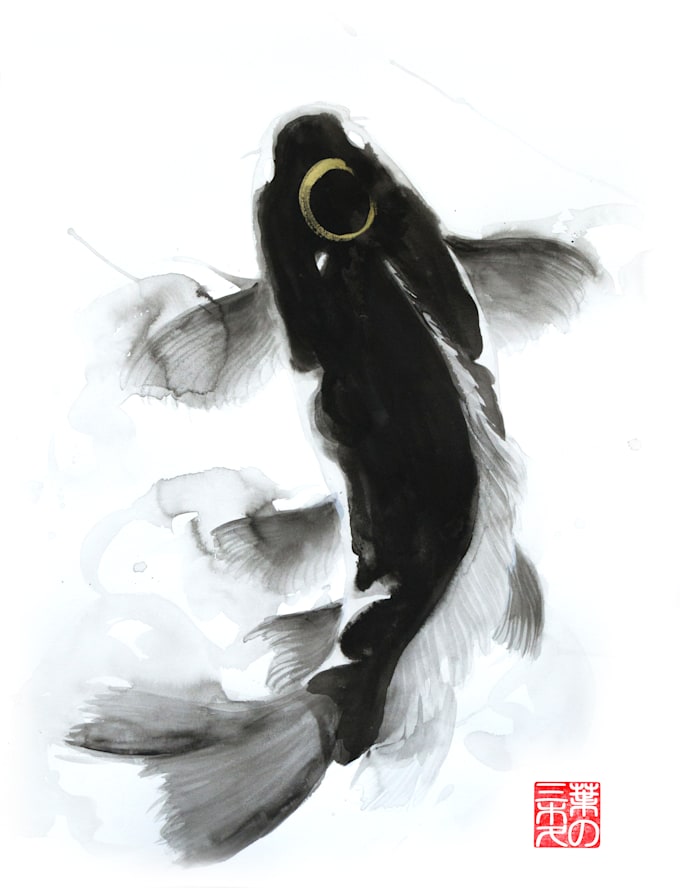 Paint a japanese style animal ink painting by Threeleaves_art | Fiverr